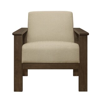 Textured Fabric Upholstered Living Room Accent Chair Light Brown ...