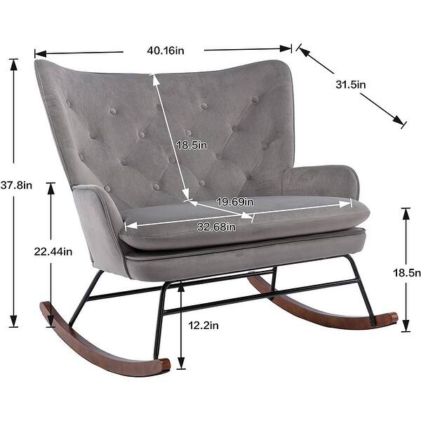 High Back Rocking Chiar, Comfortable Rocker Padded Seat, Modern Lounge ...