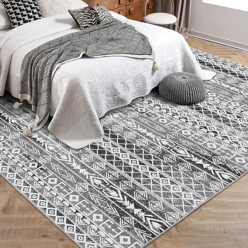 Large Area Rug for Living Room, Ultra-Thin Geometric Printed Rug ...