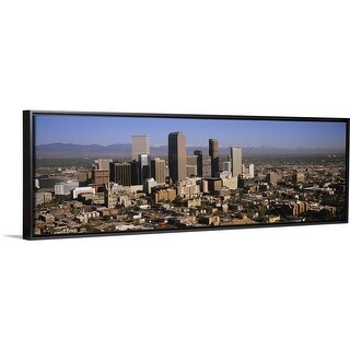 "Skyscrapers in a city, Denver, Colorado" Black Float Frame Canvas Art ...