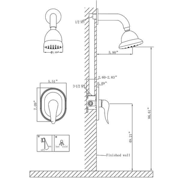 Wall Mount Shower Faucet Set With Valve Complete Shower System Black 4 ...