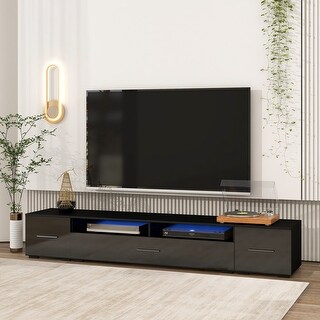 Minimalist Design TV Stand with Color Changing LED Lights, Modern ...