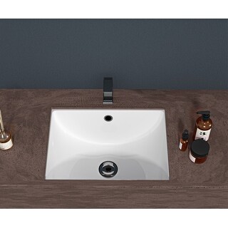 Rectangular Ceramic Undermount Bathroom Sink with Overflow - Bed Bath ...