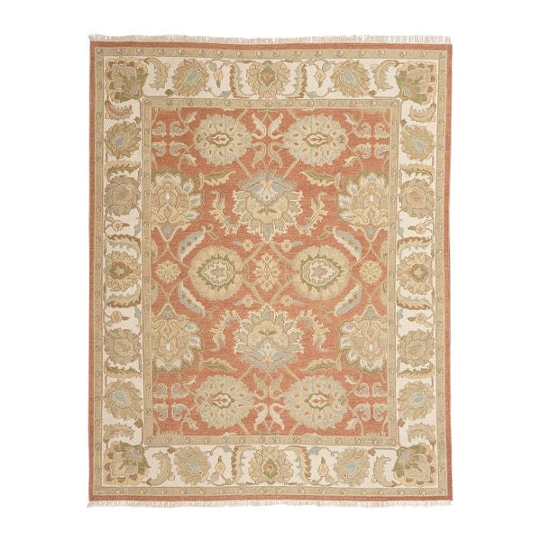 Rust/Ivory Soumak Flatweave Area Rug - Bed Bath & Beyond - 37161204