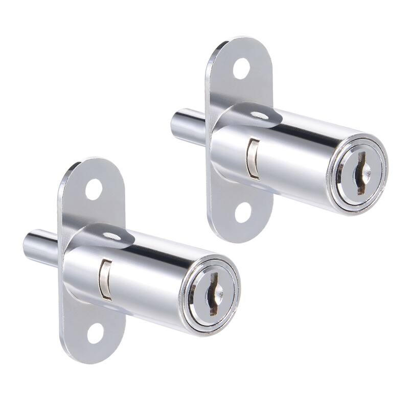 2pcs Drawer Desk Wardrobe Cabinet Push Plunger Lock With Keys 3/4 ...