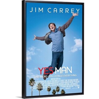 "Yes Man - Movie Poster" Black Float Frame Canvas Art - Bed Bath ...