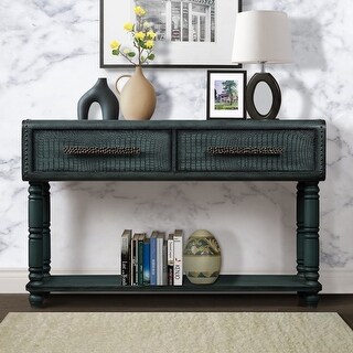 Pine wood console table with 2 Power Outlets and 2 USB Ports for ...