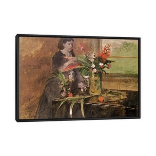 iCanvas "Young woman arranging flowers, 1872" by Edgar Degas Framed ...