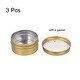 2.7oz Round Aluminum Cans Tin Screw Top Metal Lid Containers Gold Tone ...
