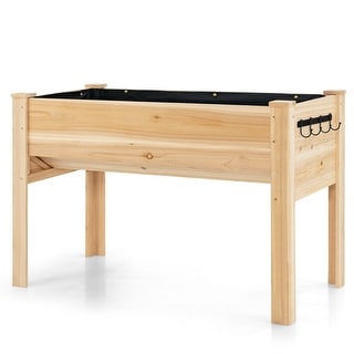 48 x 24 x 32 Inch Elevated Wood Planter Box with Legs - 48" x 24" x 32 ...
