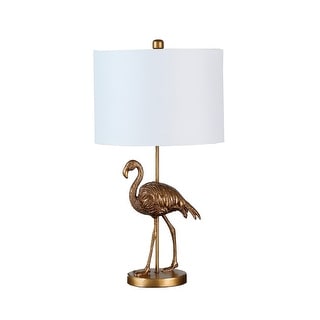 26" Antiqued Gold Resin Flamingo Table Lamp - Medium - Bed Bath ...