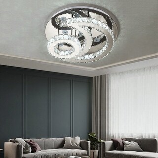 Modern Crystal LED Moon Shaped Ceiling Light Pendant Lamp Chandelier ...