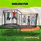 10x17 ft Multi-Level Oval Trampoline Combo - Dual-Height Jump Zones ...