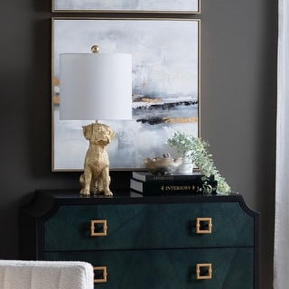 Gold Resin Boxer Dog Table Lamp with Shade - Bed Bath & Beyond - 42008238