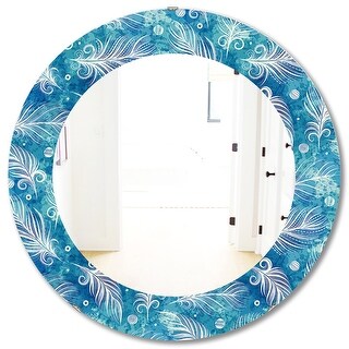 Designart 'Geometric Cream Block I' Printed Modern WallMirror ...