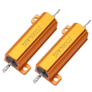 50W 500 Ohm Aluminium Chassis Mount Wirewound Power Resistor Glod 2pcs ...
