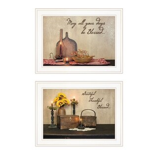 Set Of Two Twice Blessed White Framed Print Wall Art - Bed Bath ...