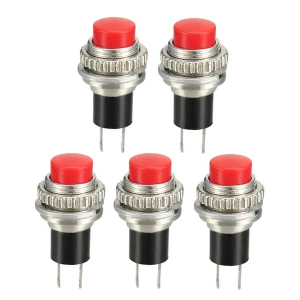 10mm Mounting Hole Red Momentary Push Button Switch SPST NO 5pcs - red ...