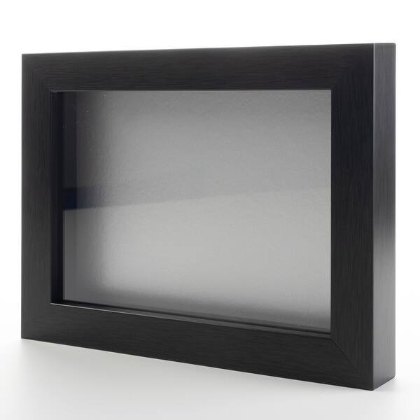 Charcoal 12x16 Wood Shadow Box with Silver Acid-Free Backing - With 5/8 ...