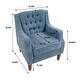 Modern Accent Chair Armchair Blue Tufted Armchair with Vintage Brass ...