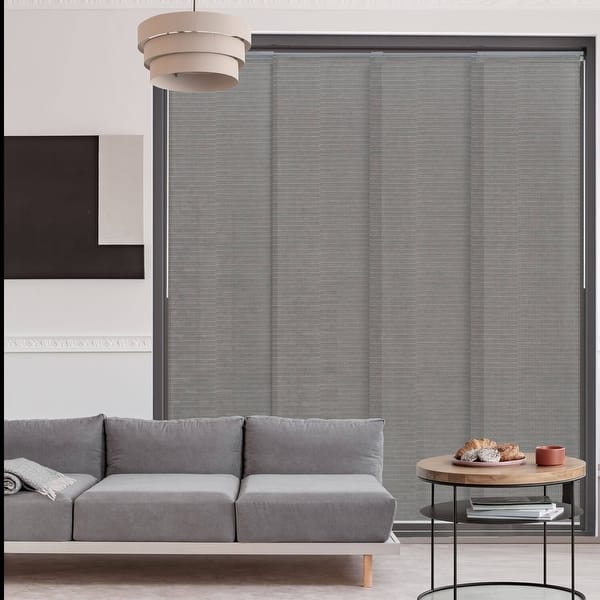GoDear Design Natural Woven Adjustable Sliding Panel Track Blinds ...