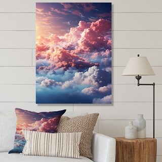 Designart "Pink Blue Sky Celestial Beauty Muted III" Sky Wall Decor ...