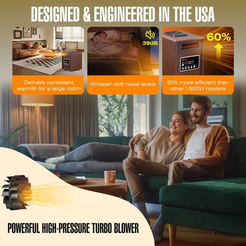 Dr Infrared Heater , with Humidifier, Oscillation Fan, Walnut - Bed ...