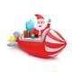 Inflatable Santa Rocket Ship Outdoor with LED Lighting Christmas Yard ...
