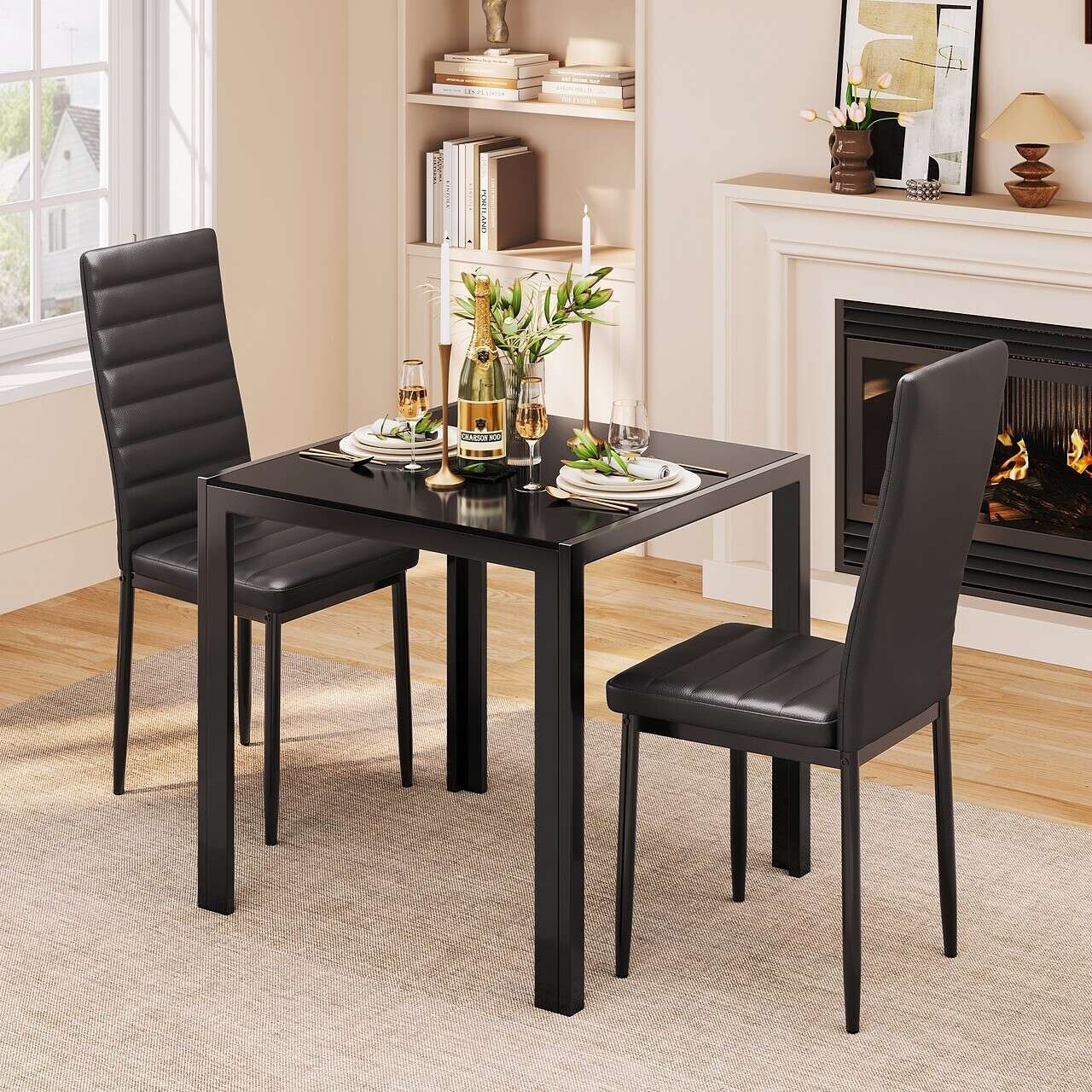 Glass dining table and chairs clearance store