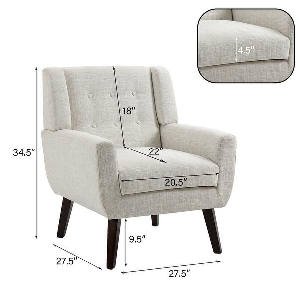 Cotton/ Linen Look Fabric Modern Accent Chair Armchair - On Sale - Bed ...