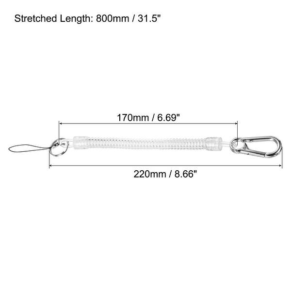 Retractable Coil Spring Keychain with Big Rings 4 Pack Plastic - Bed ...