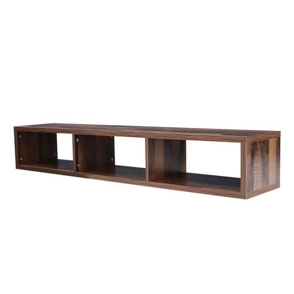 Brown Floating TV Shelf Wall Mounted Floating TV Stand Unit Media ...