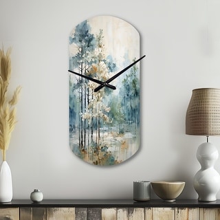 Designart - Pine Tree Enchanted Forest II - Tree Pine Wall Clock in ...