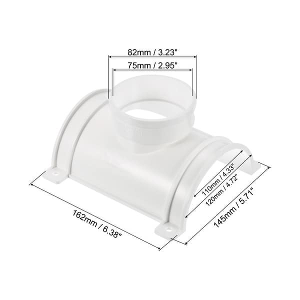 PVC Water Pipe 3-Way Saddle Tee Kit Fitting 110x75mm ID Tube Junction ...
