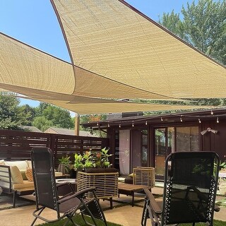 Custom UV-Resistant Sand Triangle Shade Sail for Patio, Garden, and ...