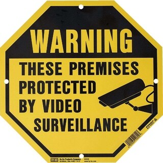 Hy-Ko 9 x 9 Plastic Sign, These Premises Protected By Video ...