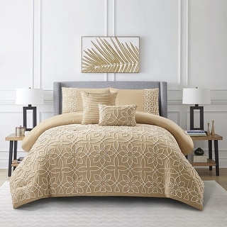 Jezebelle 5 Piece Embroidered Textured Design Comforter Set - Bed Bath ...