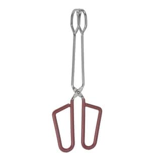 Stainless Steel Scissor Tongs 10" Barbecue Grilling Tongs w Red Handle ...
