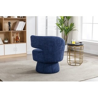 Barrel Swivel Armchair Round Cuddle Lounge Chair Navy Sofa wLeft Open ...