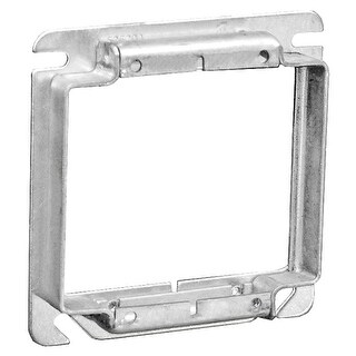 1 Pc, 4 Square Two Gang Device Ring, Welded, 2 in. Raised - Silver ...