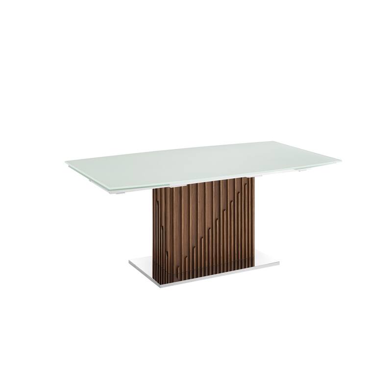 MOON dining table with walnut veneer base. - N/A - Overstock - 33986915