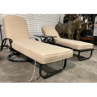 Elisabeth Patio Motion Swivel Chaise Lounges with Cushions and Side ...