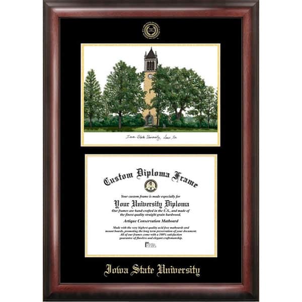 Iowa State University 11w x 8.5h Gold Embossed Diploma Frame with ...