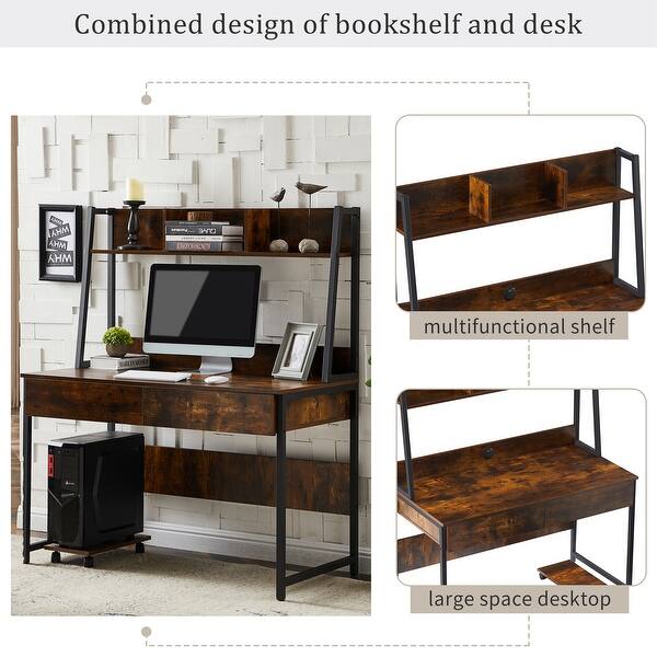 Home office Computer Desk with Hutch/Bookshelf - Bed Bath & Beyond ...