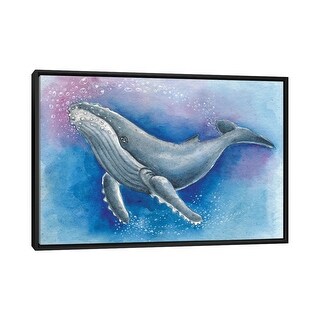 iCanvas "Blue Humpback Whale Bubbles" by Seven Sirens Studios Framed ...