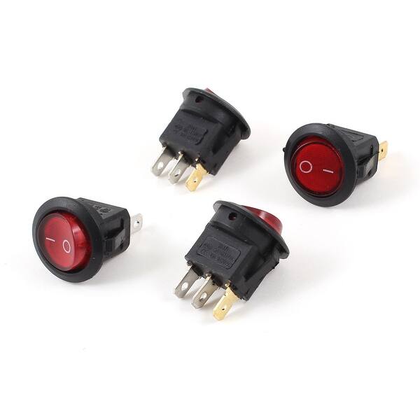 6A 250VAC 10A 125VAC SPDT I/O ON-OFF Red 3Pin Snap In Type Rocker ...