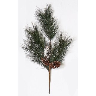 19" Snowy Pine Spray w/ 3 Cones, Set of 3 - Multicolor - Bed Bath ...