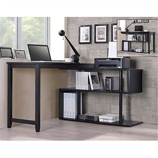 Swing Out Desk with Bookshelf - Solid Wood Home Office Canopy Desk ...