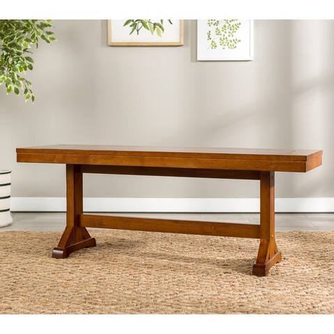 Walker Edison 48-inch Trestle Dining Bench - Overstock - 17166799