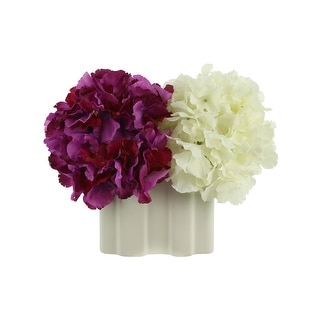 Hydrangeas Arranged in a Rectangular Ceramic Vase - Bed Bath & Beyond ...